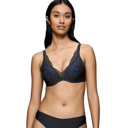 Triumph B&uuml;gel-BH "Body Make-Up" in Schwarz/ Dunkelblau - 54% | Gr&ouml;&szlig;e 85D | Damen-bhs