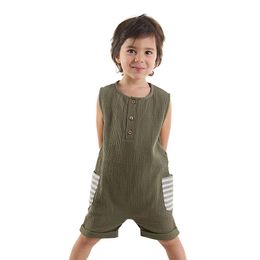 Denokids Overall "Playful Muslin" in Khaki - 70% | Gr&ouml;&szlig;e 80/86 | Babyoveralls