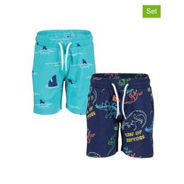Blue Seven 2er Set: Shorts in Dunkelblau/ T&uuml;rkis/ Bunt - 45% | Gr&ouml;&szlig;e 98 | Kinderhosen