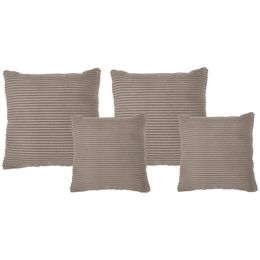 Livetastic Zierkissenset, Taupe, Textil, 4-teilig, F&uuml;llung: Silikon, Schaumstoffflocken,Silikon, Schaumstoffflocken, 42x53 cm, Made in EU, Wohntextilien, Kissen, Dekokissen