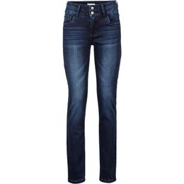 bonprix Damen bonprix Push-up-Jeans Five-Pocket Style, leichte used Optik, hoher elastischer Anteil blau 50, N-Gr