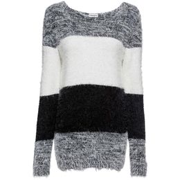 bonprix Damen bonprix Strickpullover &raquo;Grobstrick-Pullover&laquo; aus Effekt-Garn, Grobstrick, bequeme Passform, eleganter Stil schwarz 32/34 (XS)