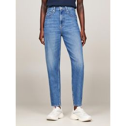 Tommy Jeans Damen &raquo;High waist - Mom-Jeans Tapered&laquo; Im 5-Pocket-Style und leicht ausgewaschen blau 33, L&auml;nge 30