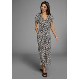 Laura Scott Damen Jumpsuit mit geometrischem Muster schwarz 34, N-Gr
