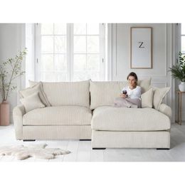 Home Affaire Ecksofa &raquo;Finca XXL L-Form, Breite 247 cm&laquo; Mega-Sofa, Cord oder Chenille-Struktur, mit Federkern & 4 Zierkissen 100% Polyester