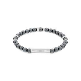 Calvin Klein Herren &raquo;Schmuck Edelstahl Armschmuck Steinarmband Zugarmband BEADS&laquo; mit H&auml;matit oder Tigerauge grau