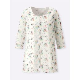 WITT Damen Longbluse im Lagenlook mit Chiffon, wei&szlig;-marine-bedruckt, Gr&ouml;&szlig;e 50
