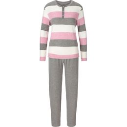 Normann Damen Schlafanzug ros&eacute;-grau-meliert Gr&ouml;&szlig;e 40/42