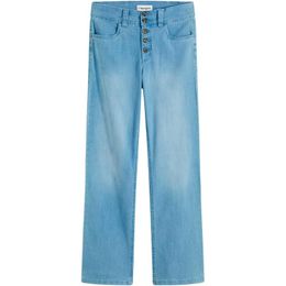 bonprix Damen bonprix Straight-Jeans &raquo;Straight-Jeans High Waist, Stretch&laquo; Regular Fit, mit Elasthan-Anteil, mit 5-Knopf-Form blau 40, N-Gr