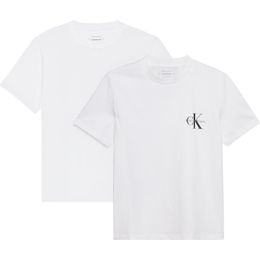 Calvin Klein Jeans Damen T-Shirt &raquo;MONOLOGO CN 2 PACK TEE&laquo; Packung, 2er-Pack, 2 Stk., Logoschriftzug wei&szlig; XXS (34)