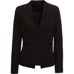 bonprix Damen bonprix Jackenblazer stilvoller Auftritt, figurbetonte Passform, mit Stehkragen schwarz 38