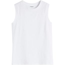 bonprix Damen bonprix Shirttop &raquo;Tanktop mit reiner Baumwolle&laquo; schmale Passform, hochgeschlossener Ausschnitt, &auml;rmellos wei&szlig; 40/42 (M)