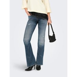 Only Damen Only Bootcut-Jeans &raquo;ONLBLUSH MID WAIST FLARED DNM REA1099&laquo; mit dezentem Used-Look S, L&auml;nge 32