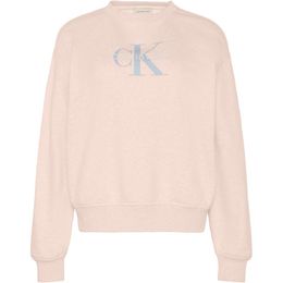 Calvin Klein Jeans Damen Sweatshirt &raquo;LS MONOLOGO FRENCH TERRY RLXD CR&laquo;,, Logoschriftzug M (40)