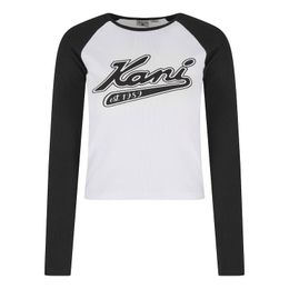 Karl Kani Damen T-Shirt &raquo; Damen KW241-043-3 KK Varsity Crop Block Rib Ls&laquo; 1 Stk. XXS