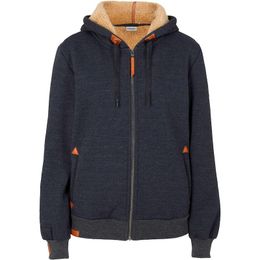 bonprix Damen bonprix Kapuzensweatjacke mit Kapuze, mit Teddyfutter, mit Rei&szlig;verschluss, lockere Passform grau 44/46 (L)