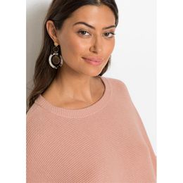 bonprix Damen bonprix Longpullover aus Viskose-Mix, mit Langarm, f&uuml;r Wintermode, Oversize Passform rosa 48/50 (XL)
