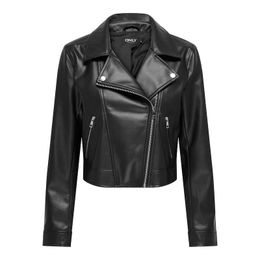 Only Damen Only Lederimitatjacke &raquo;ONLAVELYN FAUX LEATHER BIKER OTW ZL&laquo; mit Biker-Style Details M
