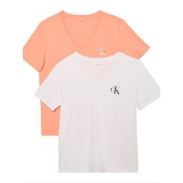 Calvin Klein Jeans Damen T-Shirt &raquo;MONOLOGO VNK 2PACK TEE&laquo; Packung, 2er-Pack, 2 Stk., Logoschriftzug S (38)