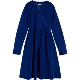 bonprix Damen bonprix Midikleid &raquo;Kleid aus Baumwollcord&laquo; f&uuml;r entspannten Look, aus weichem Baumwollcord, mit Elasthan-Anteil blau 40, N-Gr