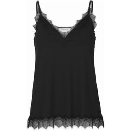 rosemunde Damen rosemunde Spaghettitop &raquo;Billie Strap Top&laquo; Vintage-Spitzenbesatz an Ausschnitt und Saum, feminin schwarz 46