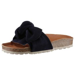 VERBENAS Damen VERBENAS Pantolette &raquo;Roxy Roda&laquo; Sommerschuh, Flat, Pool Slides mit modischer Schlaufe blau 38