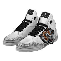 Philipp Plein Low-Top Sneaker - Hightop-Sneaker Retrokickz - Gr. 46 (EU) - in Wei&szlig; - f&uuml;r Damen