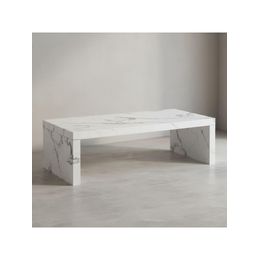 KADIMA DESIGN Couchtisch 110x55x35 cm Sofatisch in Marmor-Optik Zeitlos, in Wei&szlig; | Gr.: onesize