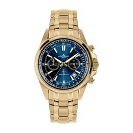 Jacques Lemans Herrenuhr Chronograph Liverpool Goldfarben/Blau | Gr.: onesize