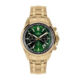 Jacques Lemans Herren-Chronograph Liverpool Goldfarben/Gr&uuml;n | Gr.: onesize