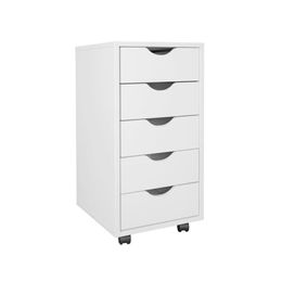 FineBuy Rollcontainer in Wei&szlig; / Spanplatte / 33x38x64 | Gr.: onesize