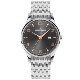 Jacques Lemans Herrenuhr London Anthrazit/Ros&eacute;goldfarben | Gr.: onesize