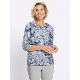 Sieh an! Rundhals-Shirt in eisblau-marine-bedruckt | Gr.: 46