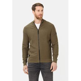 Camel Active Strickjacke aus reiner Baumwolle in Olivgr&uuml;n | Gr.: M