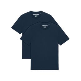 wat? Apparel T-Shirt 2er Multipack Bio Basic T-Shirt French Navy in Dunkelblau | Gr.: 50