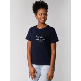 wat? Apparel T-Shirt Es ist wie es ist in Dunkelblau | Gr.: 40