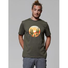 wat? Apparel T-Shirt Sonnenuntergang in der W&uuml;ste in Khaki | Gr.: 50