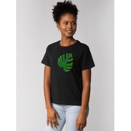 wat? Apparel T-Shirt Monstera 2.0 in Schwarz | Gr.: 42