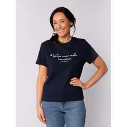 wat? Apparel T-Shirt Fr&uuml;her war mehr Lametta in Dunkelblau | Gr.: 34