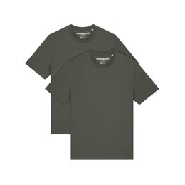 wat? Apparel T-Shirt 2er Multipack Bio Basic T-Shirt Khaki in Khaki | Gr.: 48