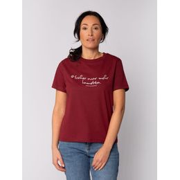 wat? Apparel T-Shirt Fr&uuml;her war mehr Lametta in Weinrot | Gr.: 44