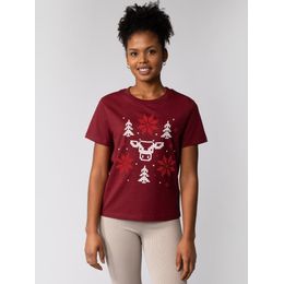 wat? Apparel T-Shirt Christmas with love in Weinrot | Gr.: 42