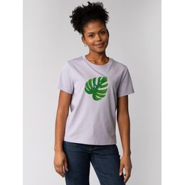 wat? Apparel T-Shirt Monstera 2.0 in Lavender | Gr.: 40