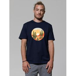 wat? Apparel T-Shirt Sonnenuntergang in der W&uuml;ste in Dunkelblau | Gr.: 60