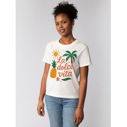 wat? Apparel T-Shirt La dolce vita in Off White | Gr.: 40