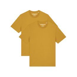wat? Apparel T-Shirt 2er Multipack Bio Basic T-Shirt Ochre in Ocker | Gr.: 48