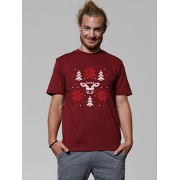 wat? Apparel T-Shirt Christmas with love in Weinrot | Gr.: 56