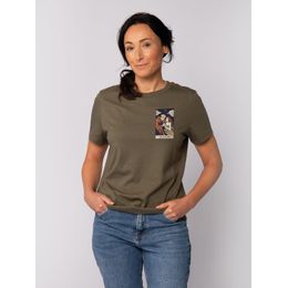 wat? Apparel T-Shirt Tarot The Lovers in Khaki | Gr.: 40
