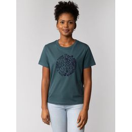 wat? Apparel T-Shirt Don't overthink it in Petrol | Gr.: 34