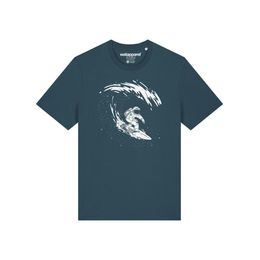 wat? Apparel T-Shirt Surfing Spaceman in Petrol | Gr.: 56